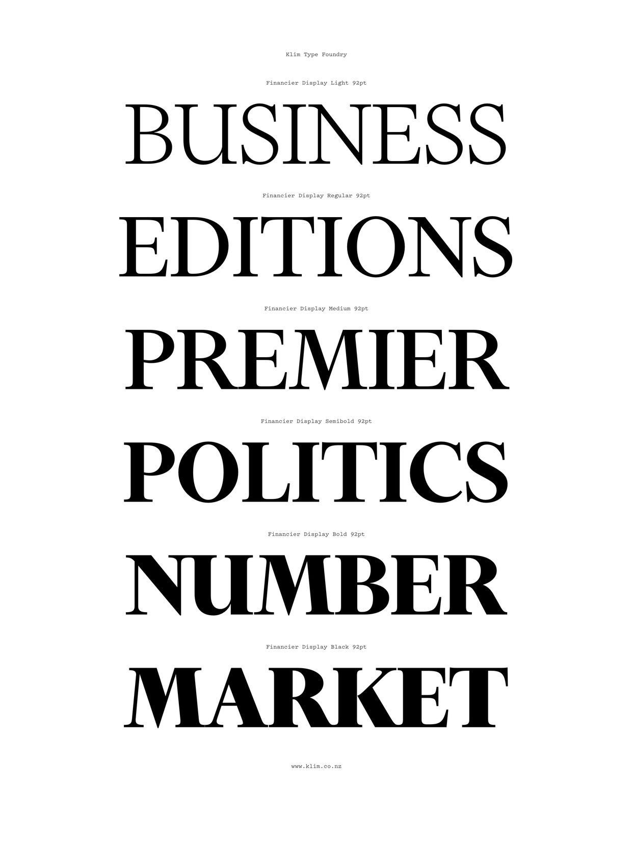 Financier Typeface Family | Best Awards