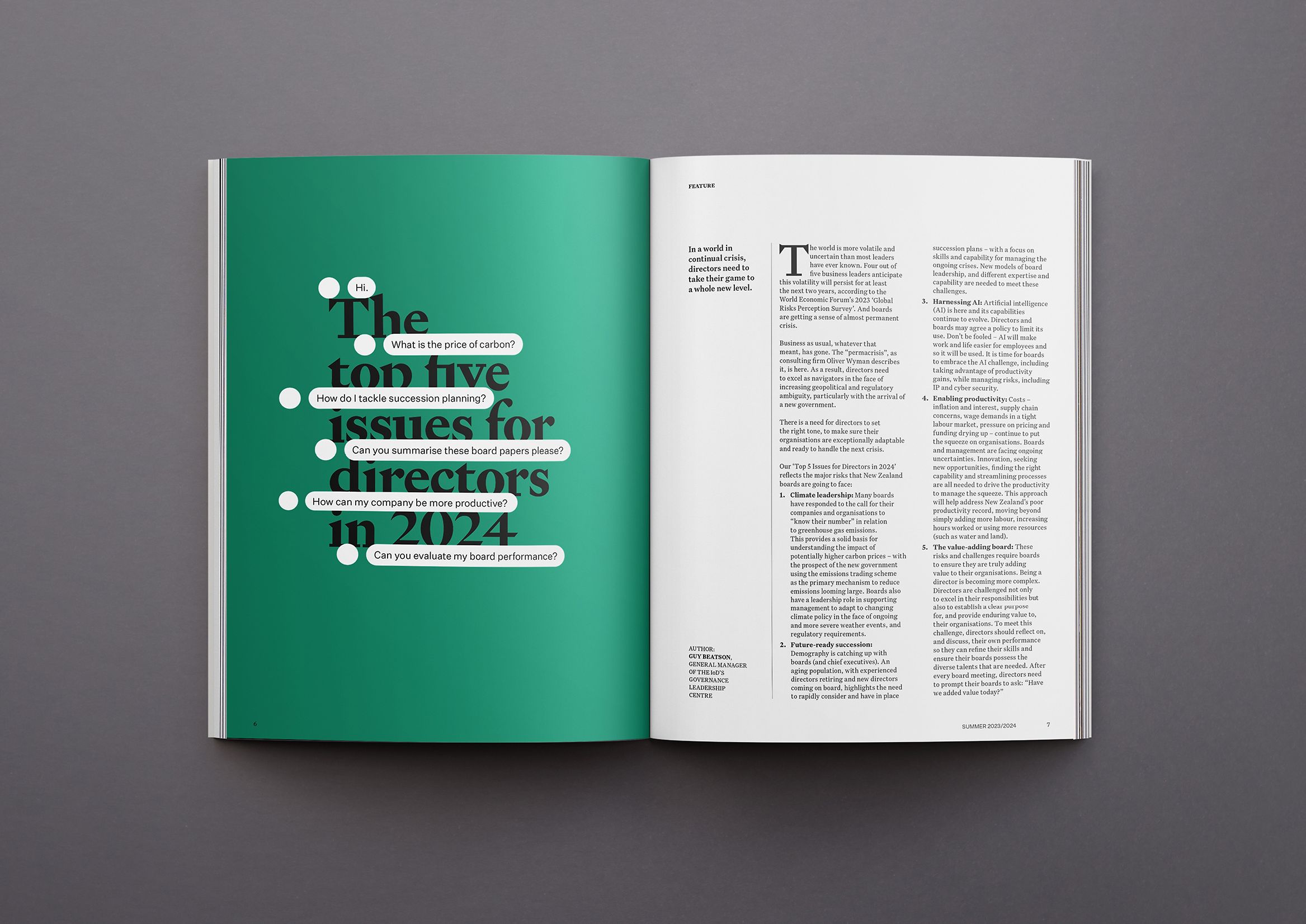 Institute of Directors, Boardroom Magazine | Best Design Awards