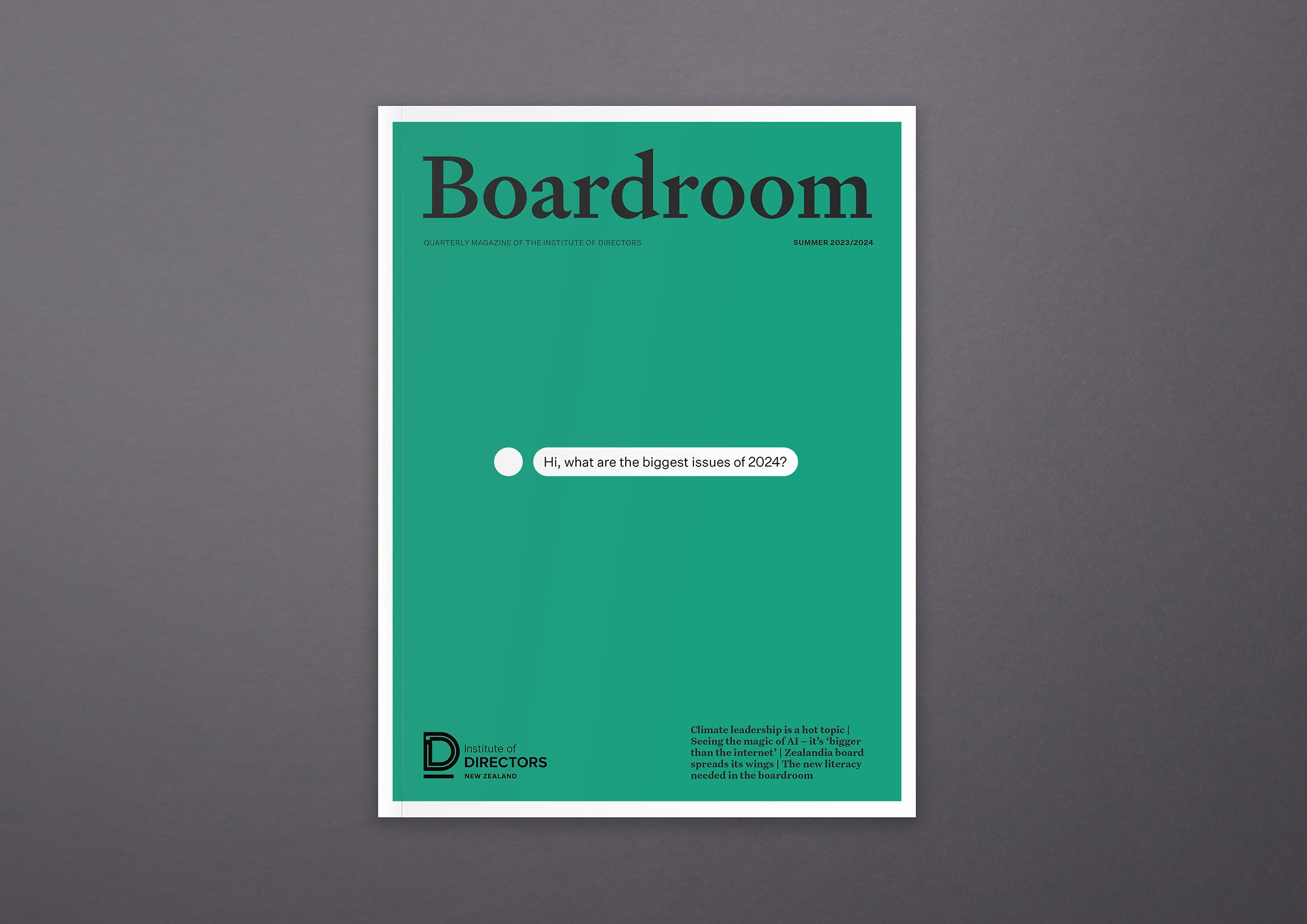 Institute of Directors, Boardroom Magazine | Best Design Awards